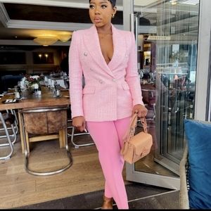 Zara | Jackets & Coats | Last One Nwt Zara Textured Tweed Blazer Pink ...